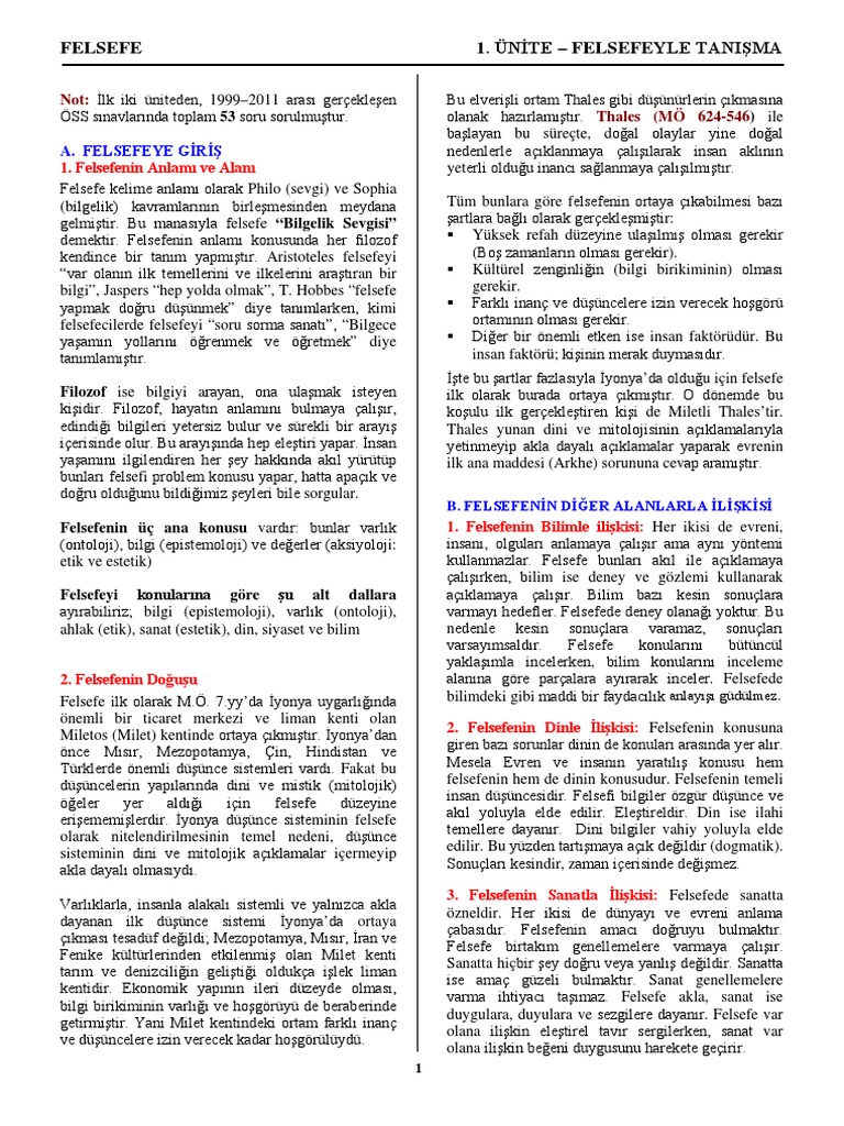 felsefe kurs notları . | PDF