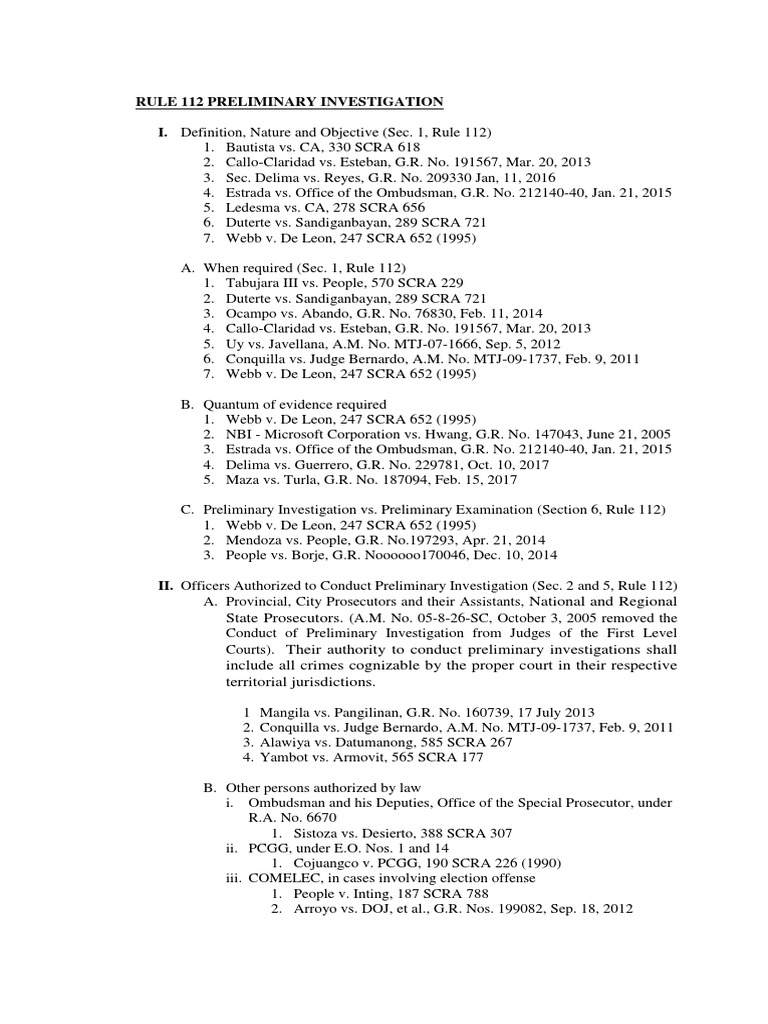 Rule 112 Preliminary Investigation | PDF | Prosecutor | Criminal Law