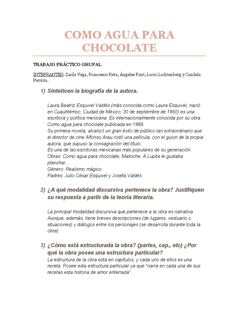 Como Agua para Chocolate-1 | PDF