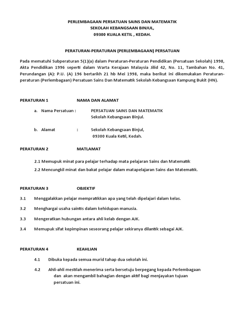 Perlembagaan Sains Matematik | PDF