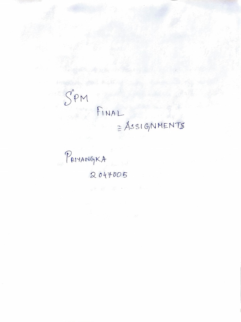 SPM Assignment | PDF