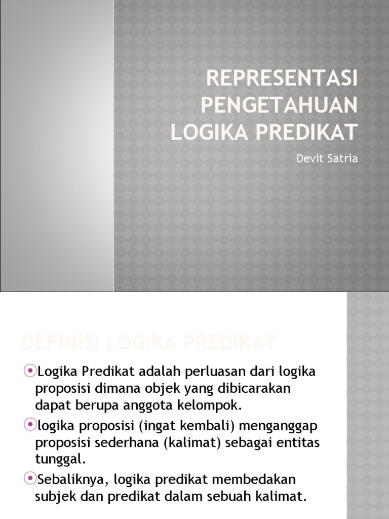 Definisi dan Fungsi Logika Predikat | PDF