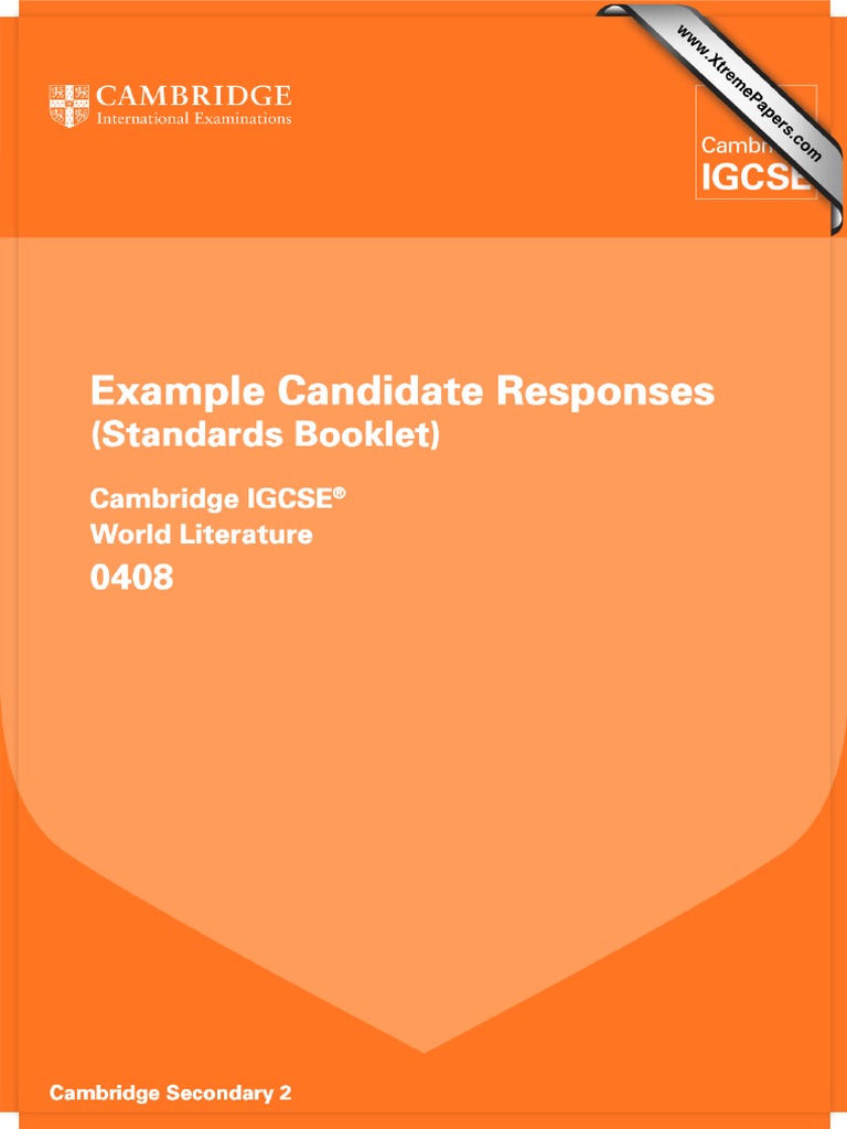 Example Candidate Responses (Standards Booklet) 0408 Cambridge IGCSE | PDF