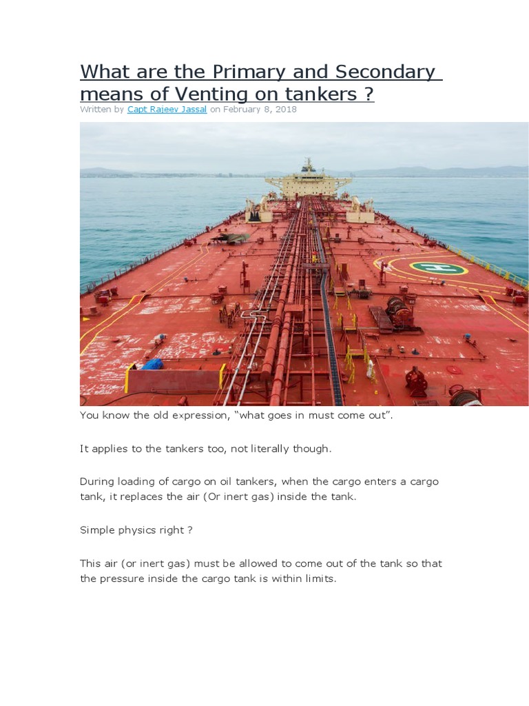 Venting On Tankers | PDF | Oil Tanker | Valve