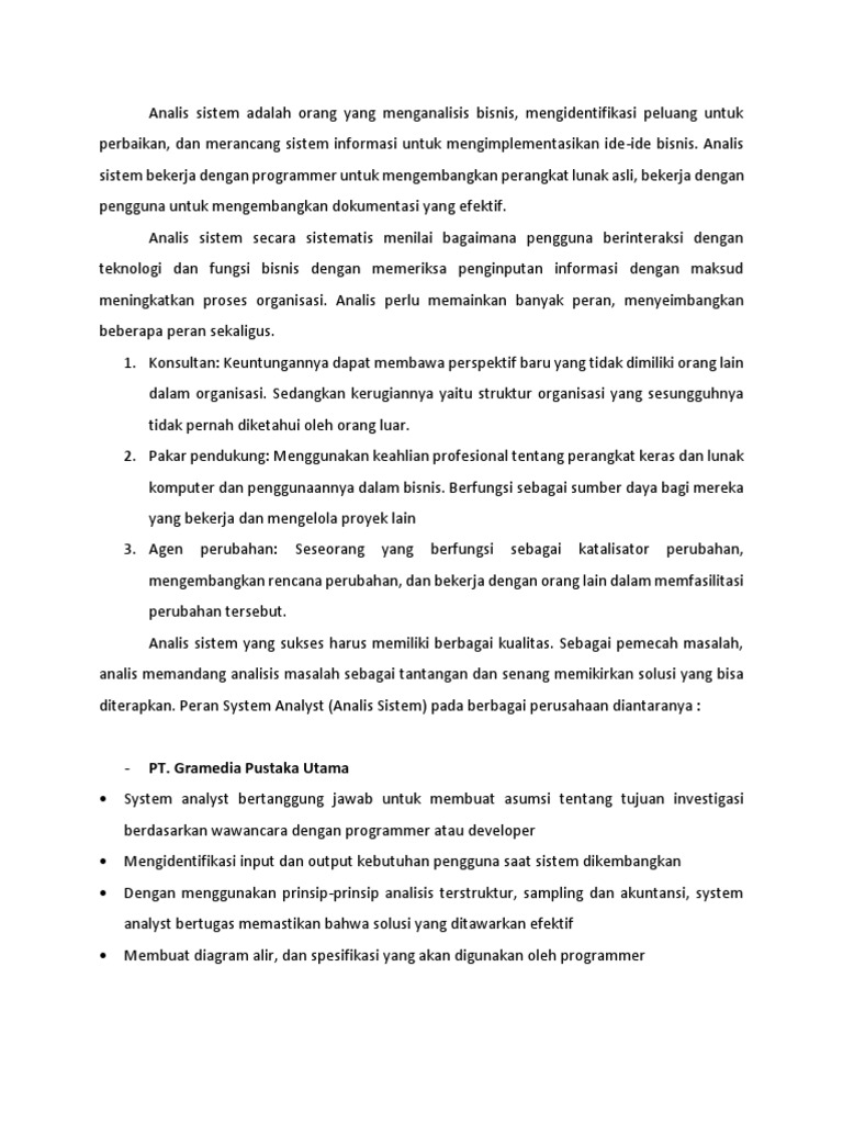 Tugas 1: Analisis Sistem Informasi | PDF | Bisnis