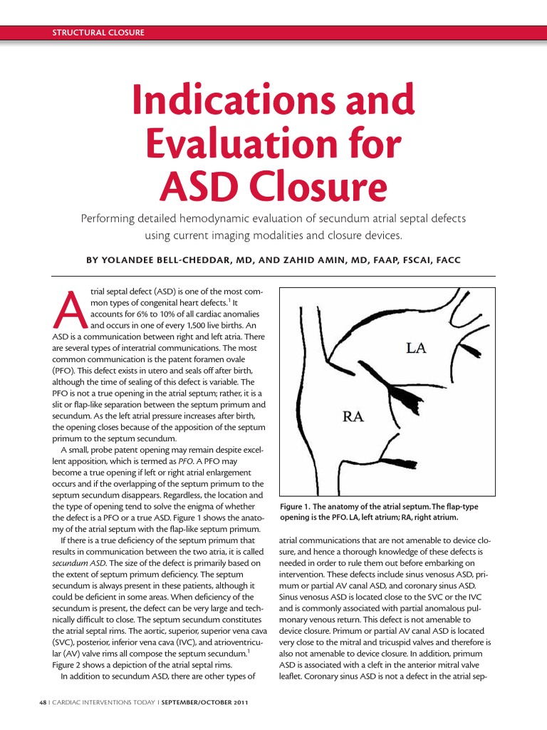 ASD Closure: Indications & Evaluation | PDF | Cardiology | Heart
