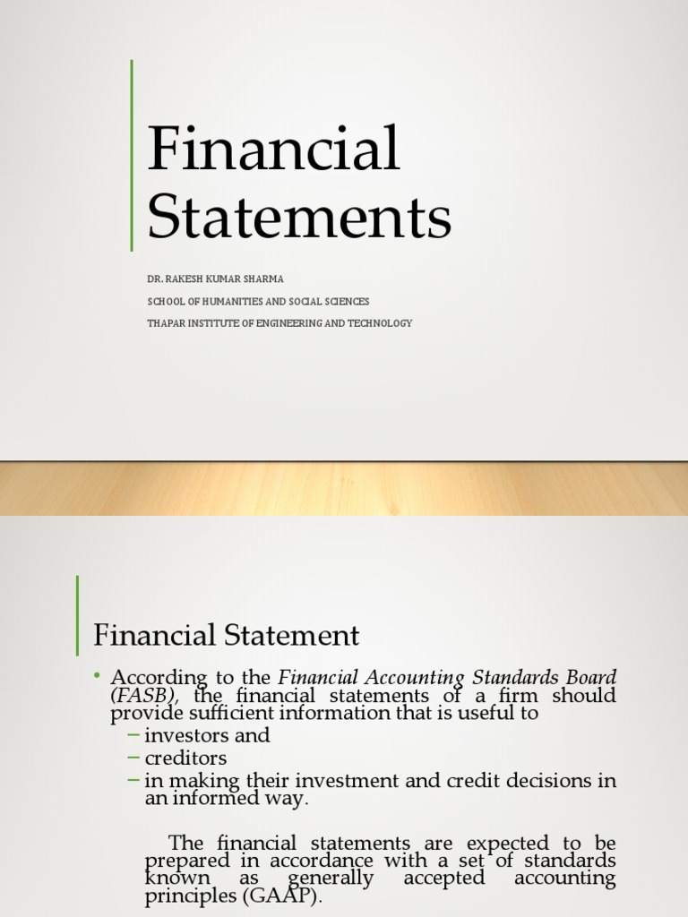 Financial Statement | PDF | Balance Sheet | Income Statement