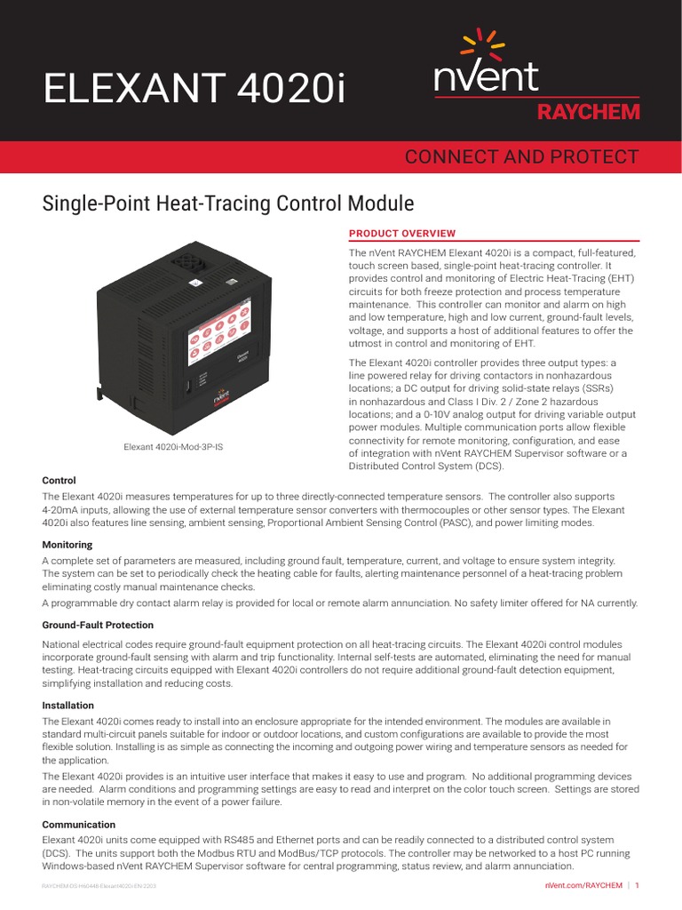 RAYCHEM DS H60448 Elexant4020i EN | PDF | Relay | Thermocouple