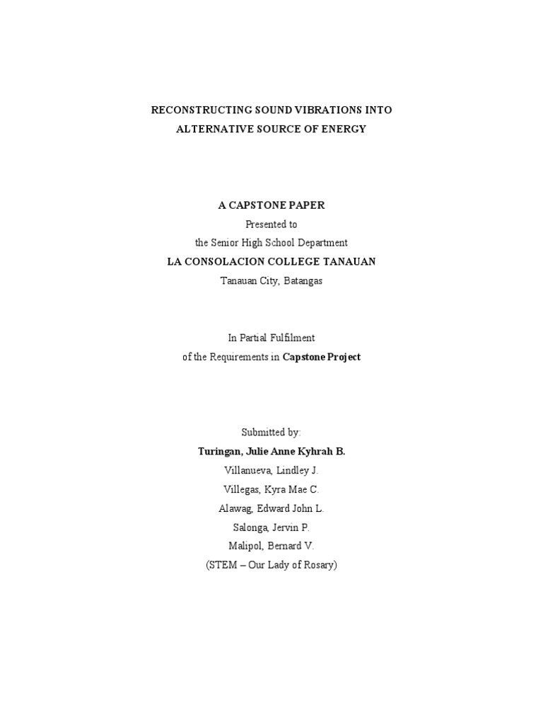 Capstone Research Pdf Electric Power Direct Current