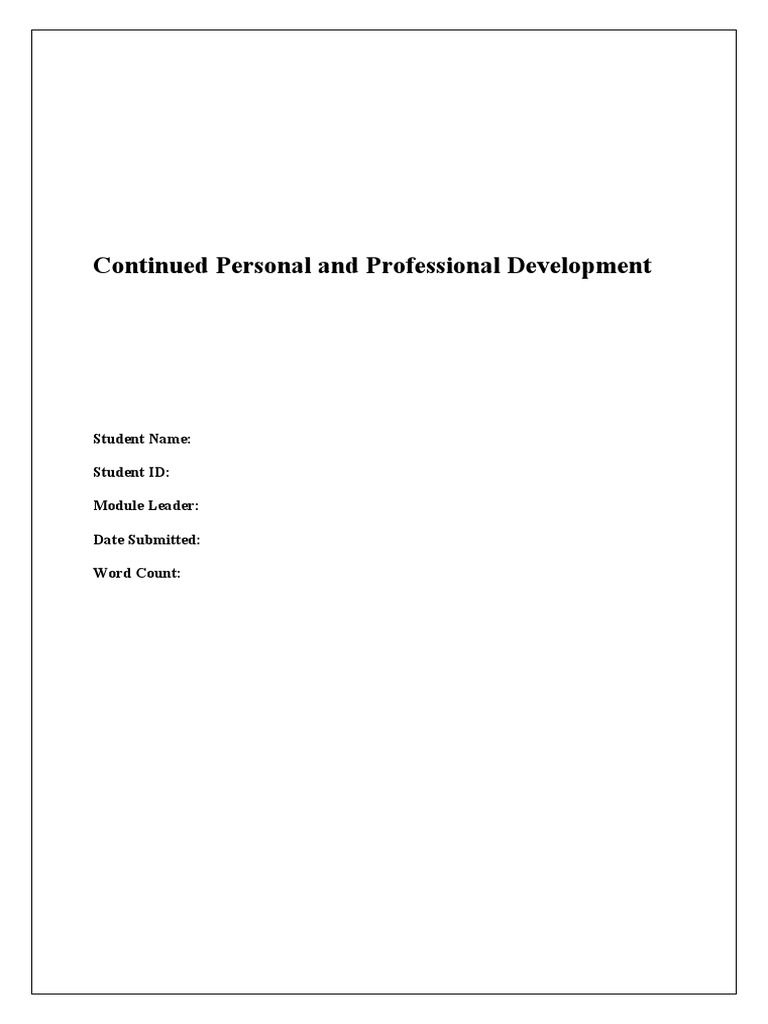 Personal Development Plan - Theory | PDF | Goal | Learning