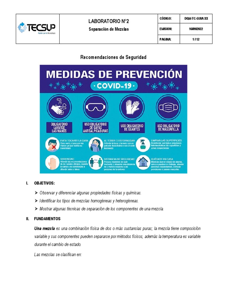 Guía Del Laboratorio 2 Sustancias Y Mezclas Descargar Gratis Pdf
