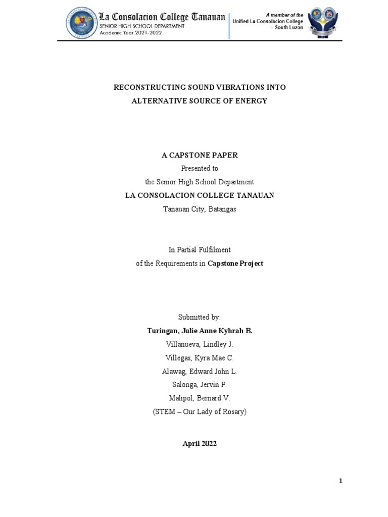 Group 1 CAPSTONE PAPER | PDF | Electric Power | Direct Current