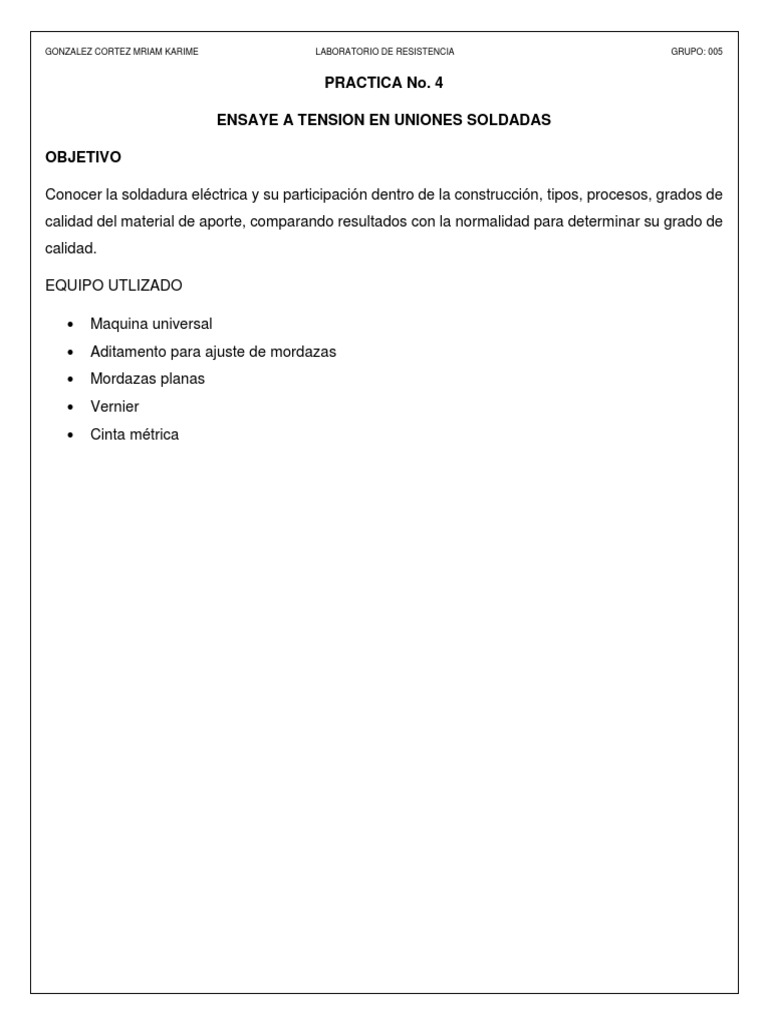 PRACTICA No4 | PDF | Soldadura | Construcción