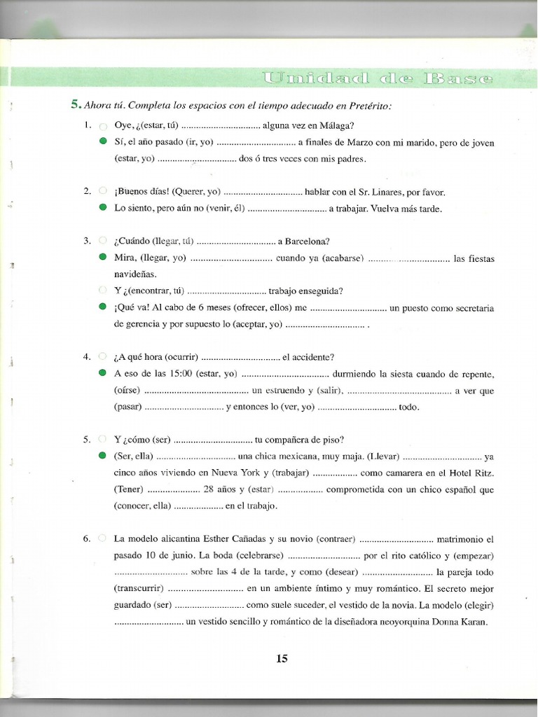 Preteritos - Alumnos | PDF