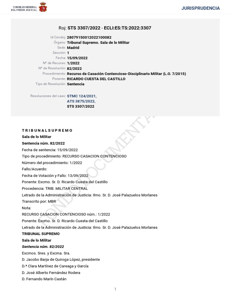 STS 3307 2022 | PDF | Disciplinas | Caso de ley