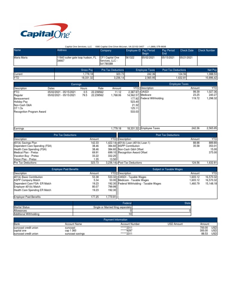 Capital One Services, LLC 1680 Capital One Drive Mclean, Va 22102-3407 ...