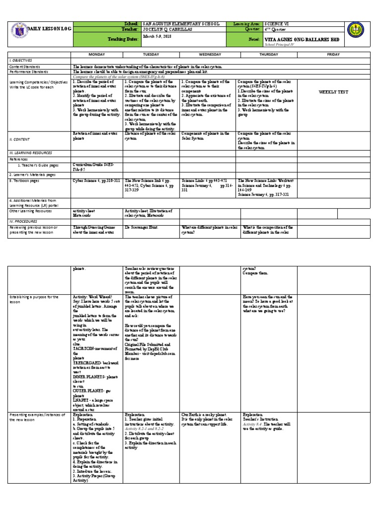 Science 6 2019 | PDF | Planets | Saturn