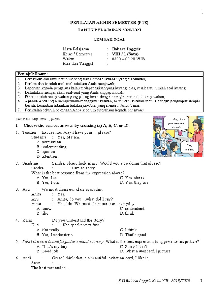 7-SOAL PAS BING 8 K13 Rev-2 | PDF