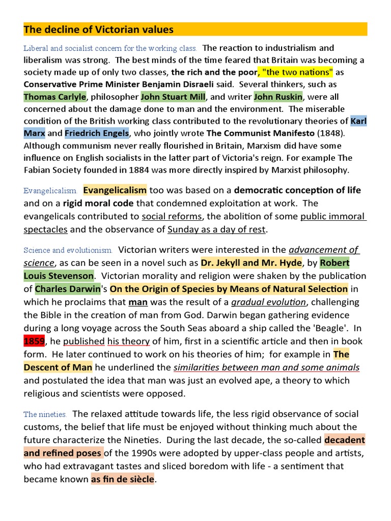 The Decline of Victorian Values | PDF | Communism | Socialism