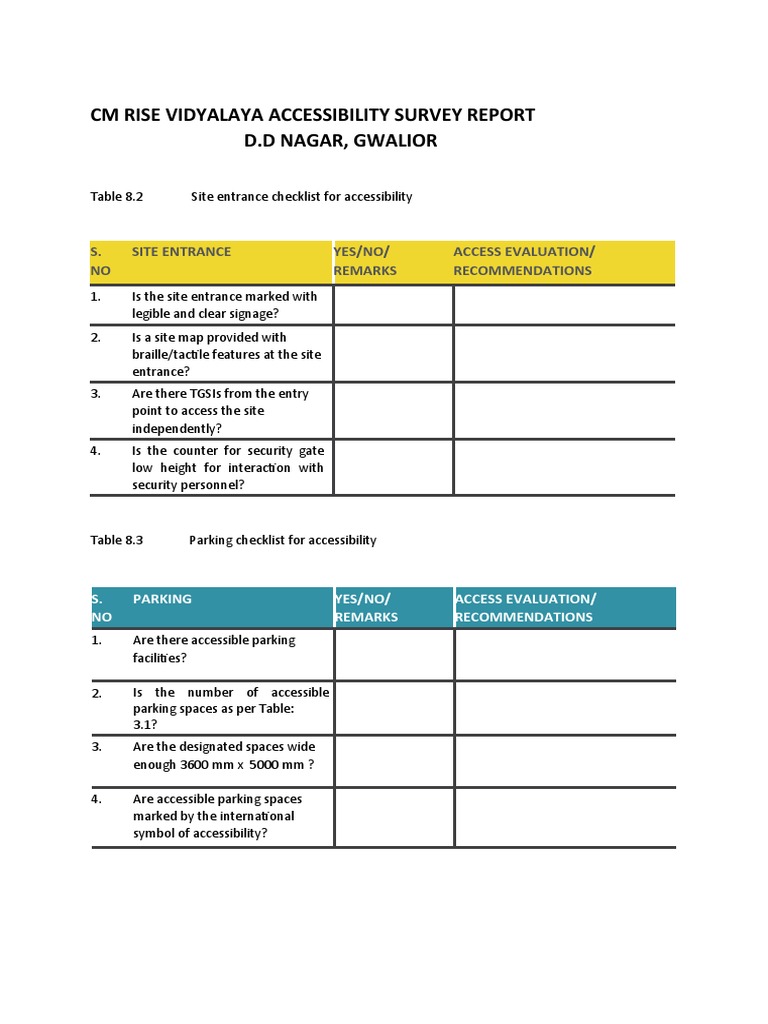Accessibility Survey Report 1 | PDF | Stairs | Civil Engineering