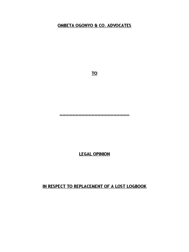 Replacement of A Lost Logbook | PDF | Computing