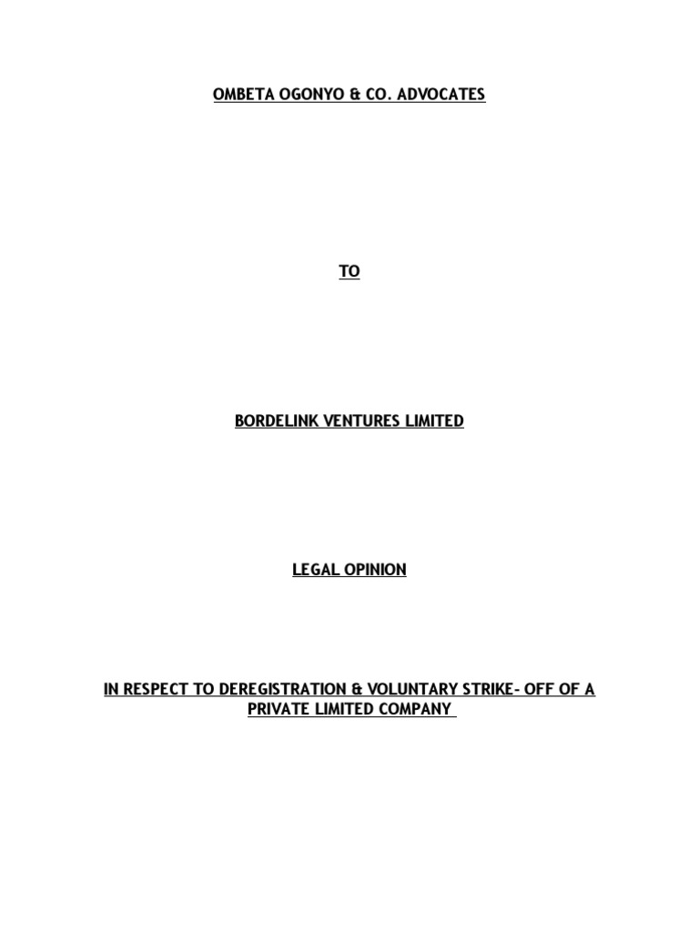 Voluntary Strike-Off and Dissolution of A Company. | PDF | Liquidation ...