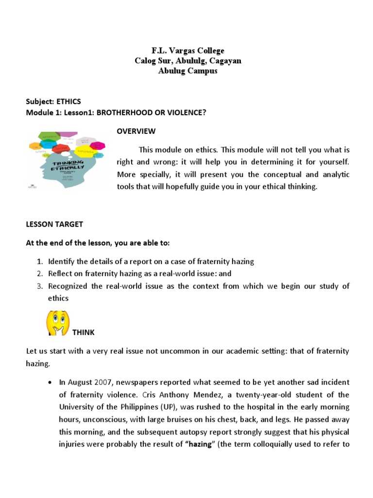 Ethics Module I Pdf Aesthetics Etiquette