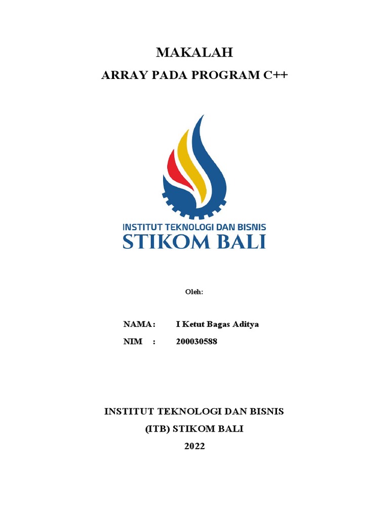 Makalah Struktur Data Array Dua Dimensi | PDF