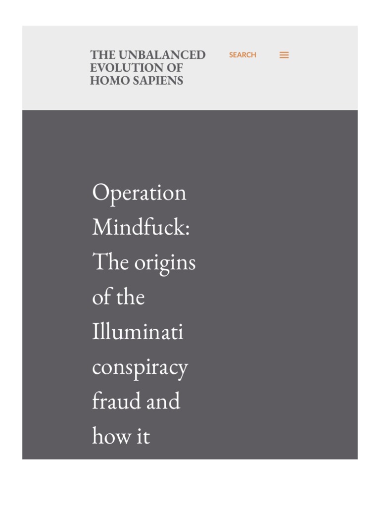 Operation Mindfuck - The Origins of The Illuminati Conspiracy Fraud and ...