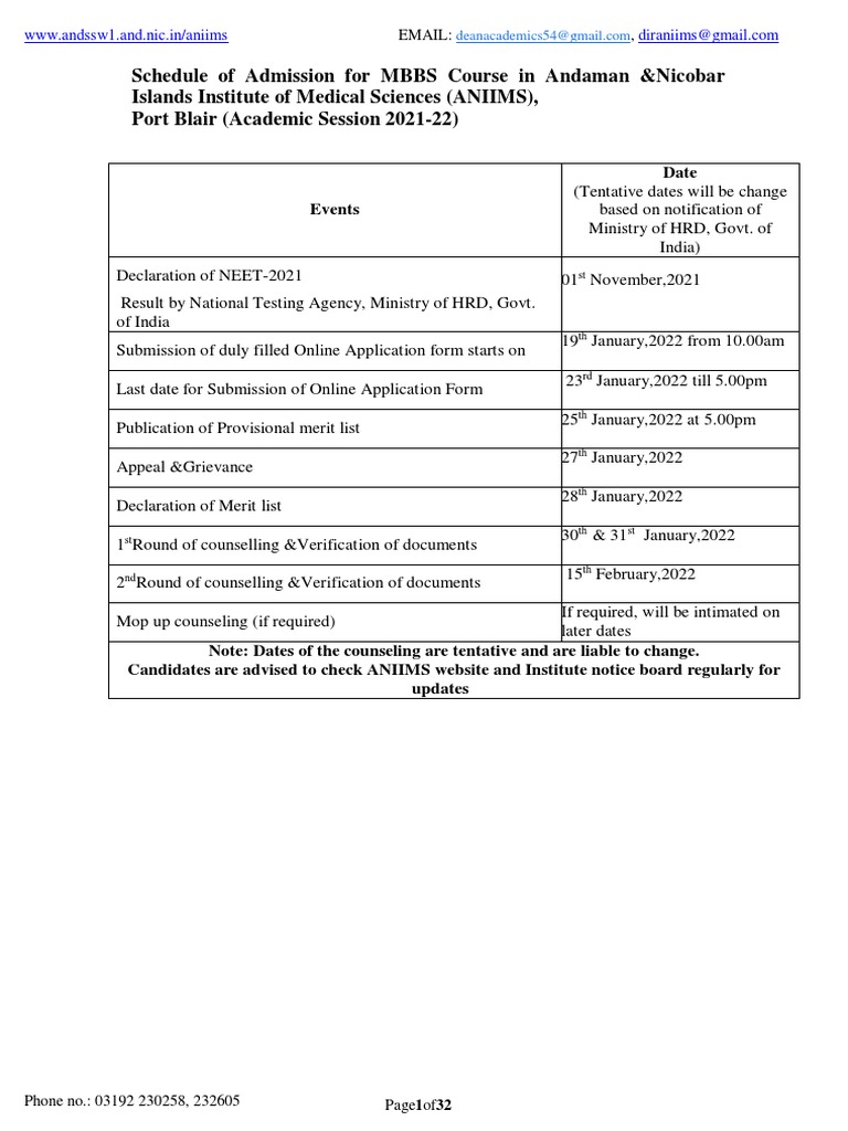 Aniims | PDF | University And College Admission | Health Sciences