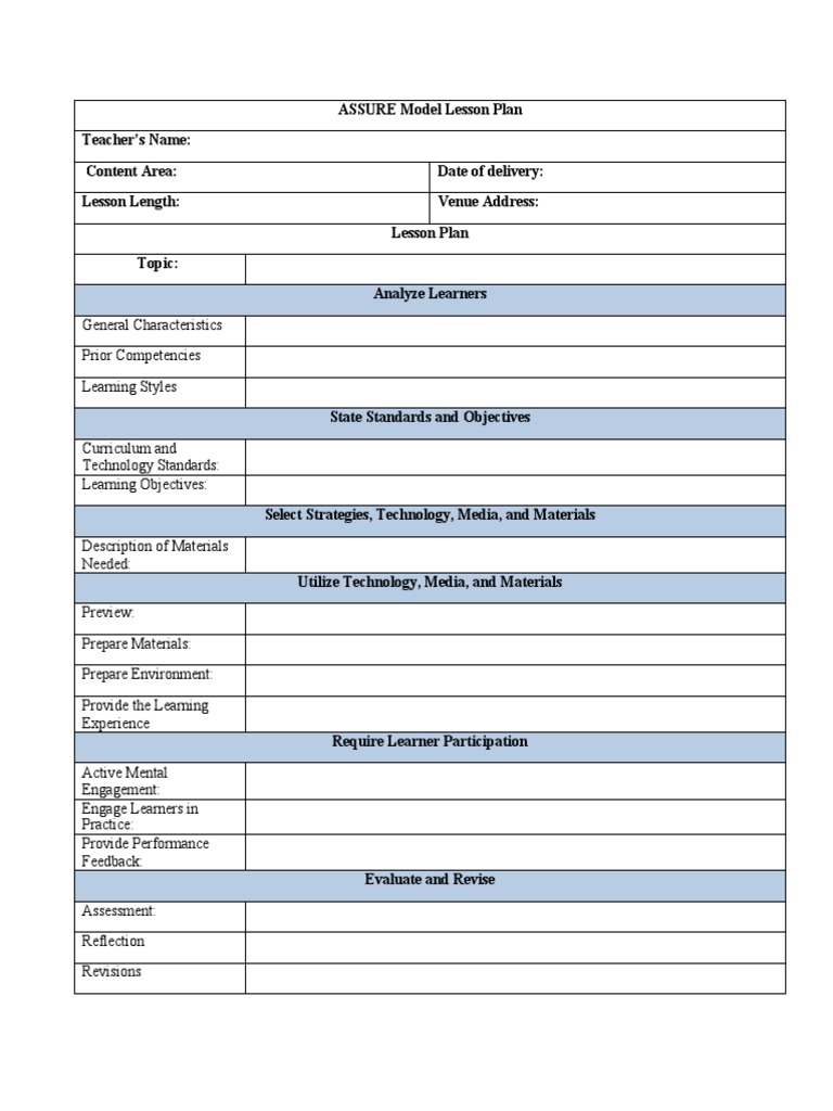 Assure Lesson Plan | PDF