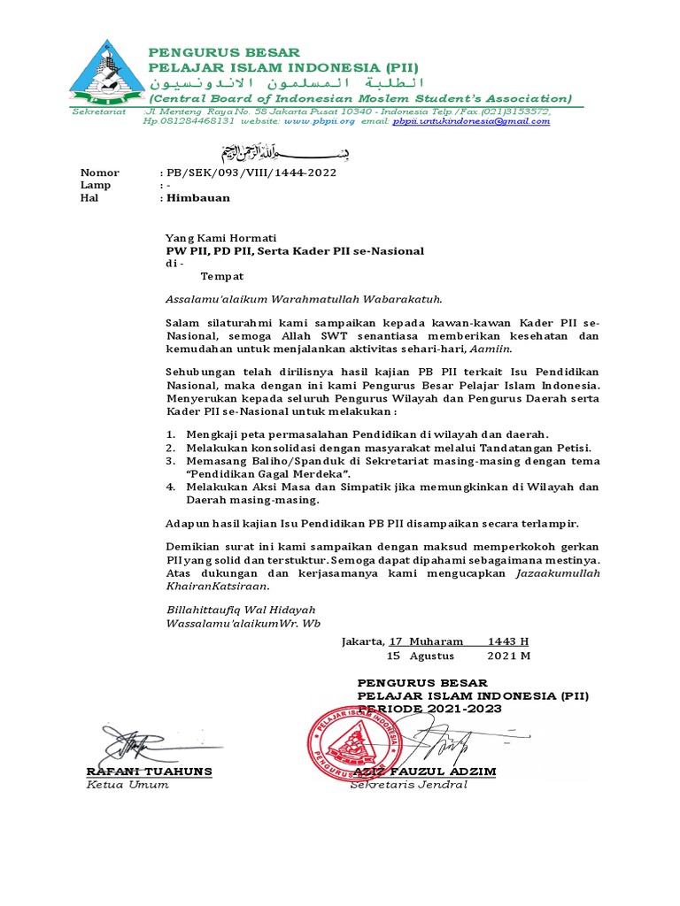 Himbauan Dan Hasil Kajian PB PII | PDF