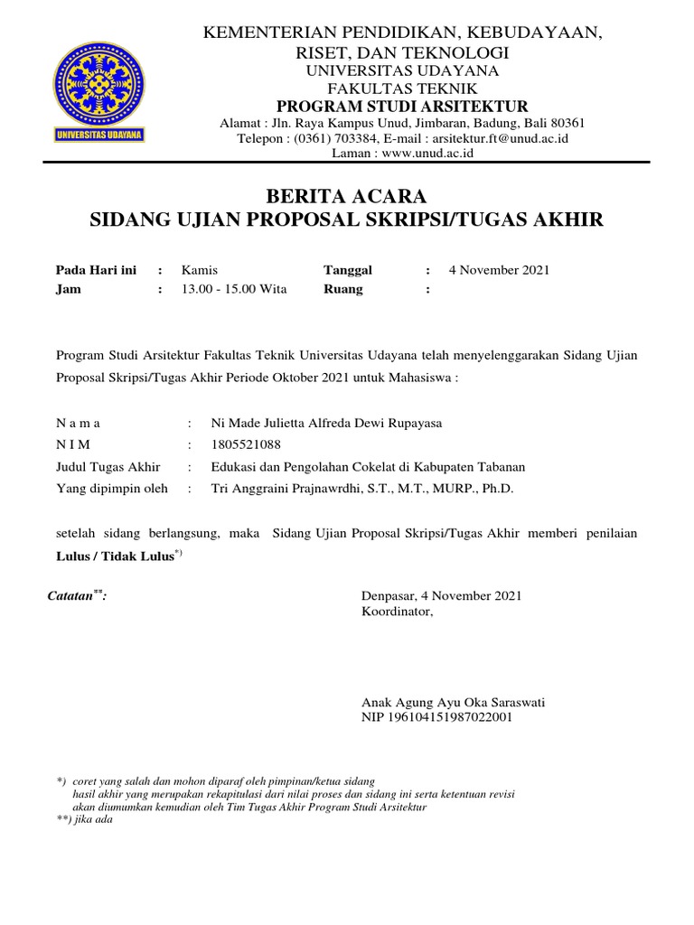 89 - BAP Ujian NIM. 1805521088 | PDF