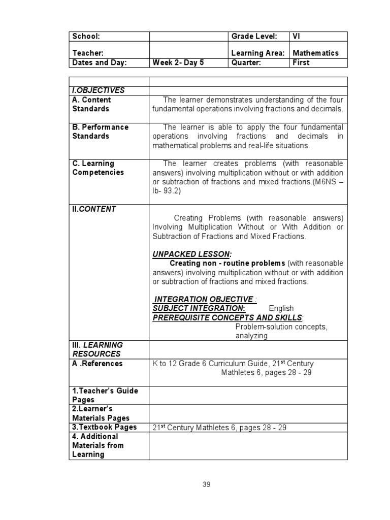 Week 2-Day 5-M6NS-1b-93.2 | PDF | Learning | Curriculum
