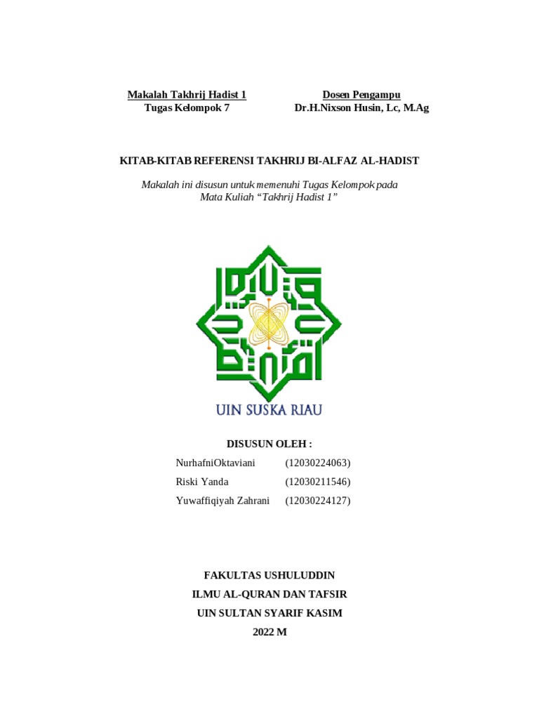 Revisi Makalah Takhrij Hadis Kelompok 7 | PDF