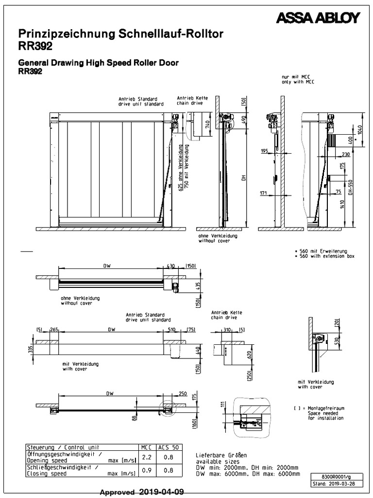 General Drawing Assa Abloy RR392 PDF | PDF