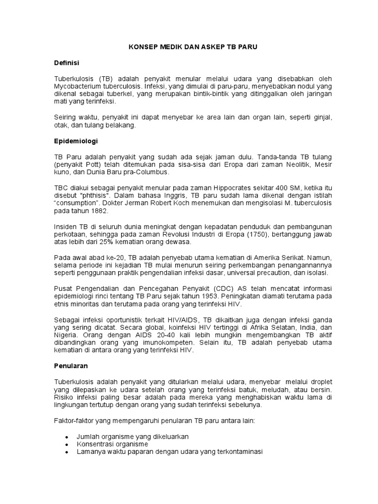 Konsep dan Diagnosa TB Paru | PDF