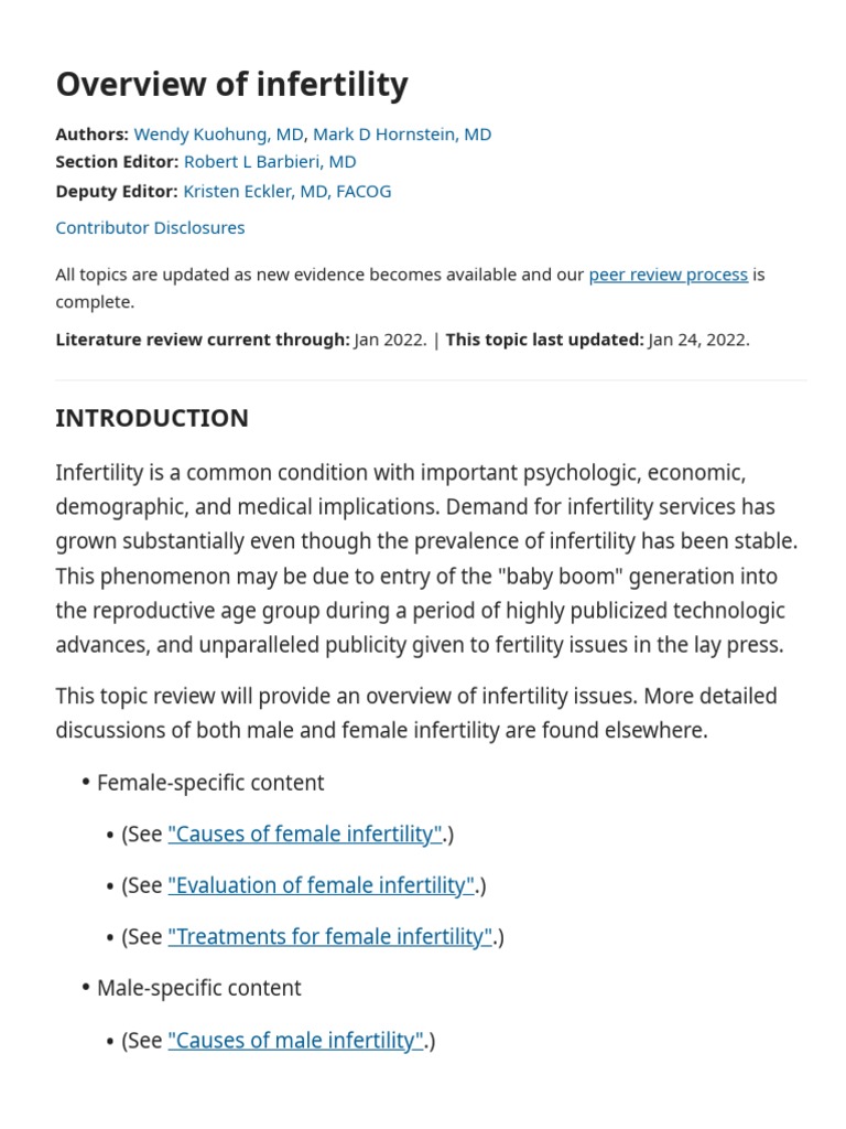 Primary and Secondary Infertility Notes | PDF | Infertility | Fertility