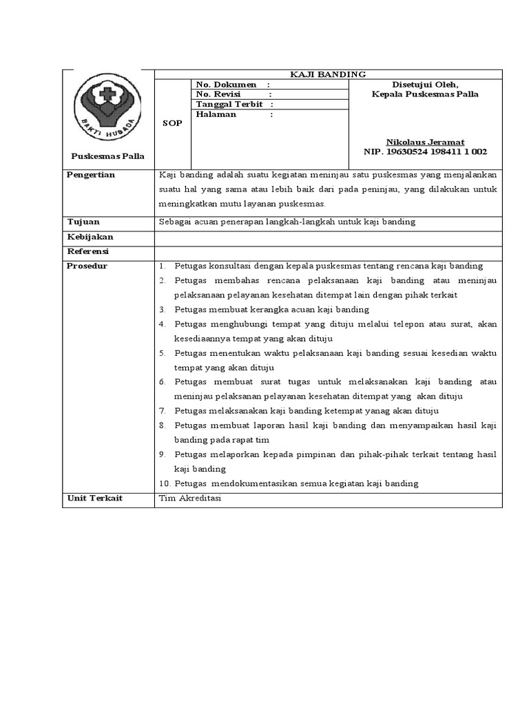 SOP Kaji Banding OK | PDF
