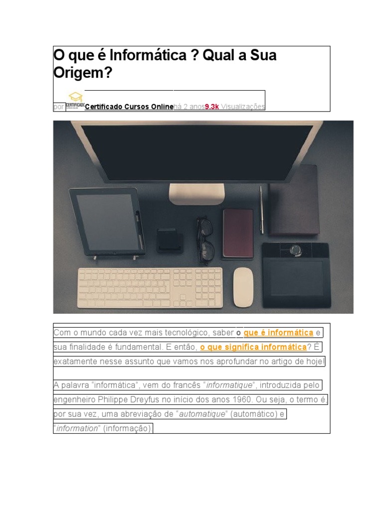 O Que É Informática | PDF | Ciência da Computação | Informática