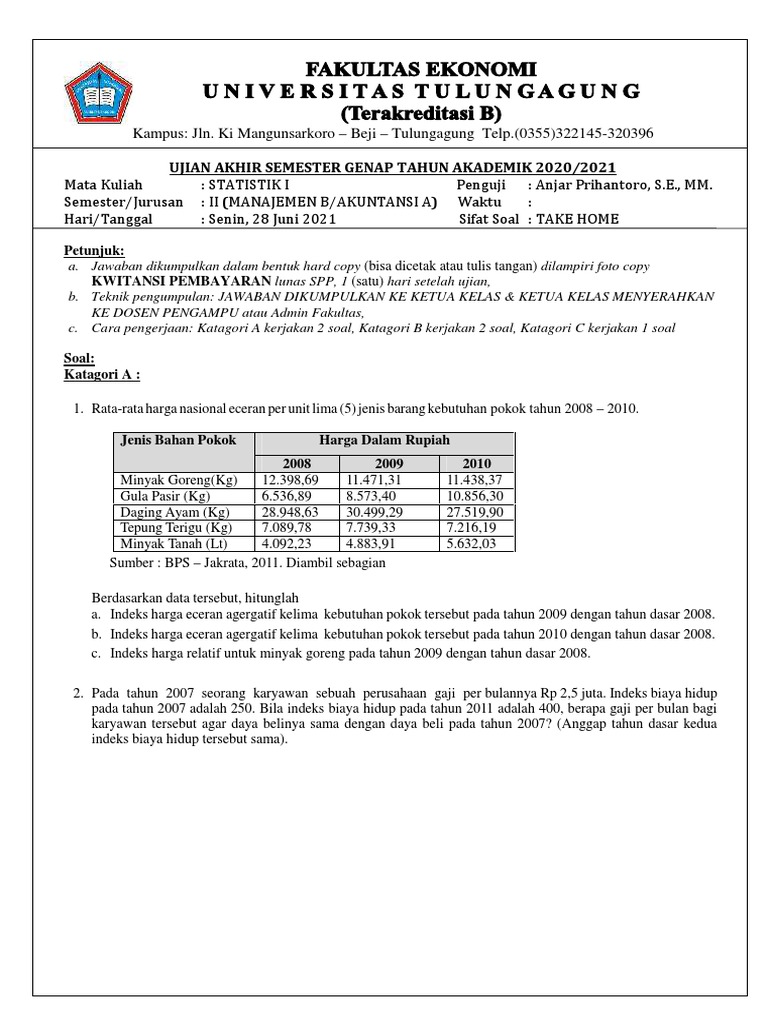 UAS Stat1 2021.2 AK.A MAN.B | PDF