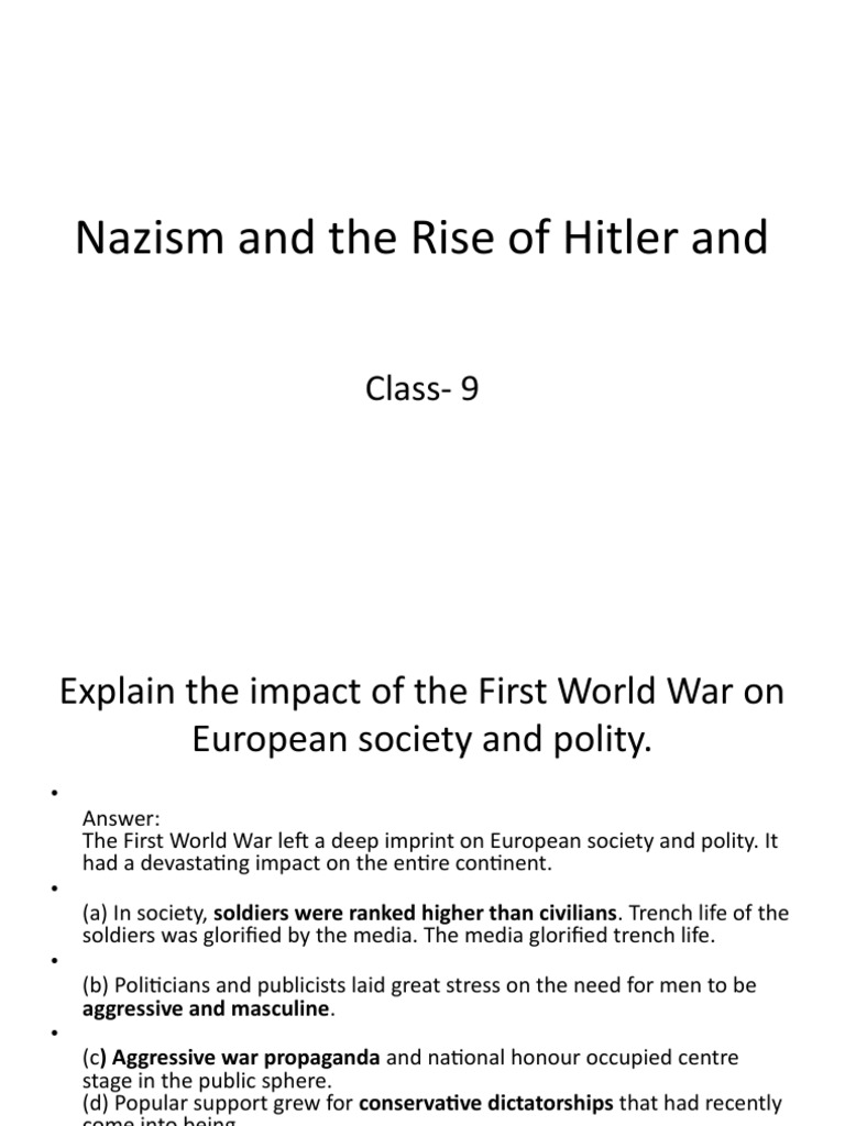 Nazism and Rise of Hitler | PDF | Weimar Republic | Nazi Germany