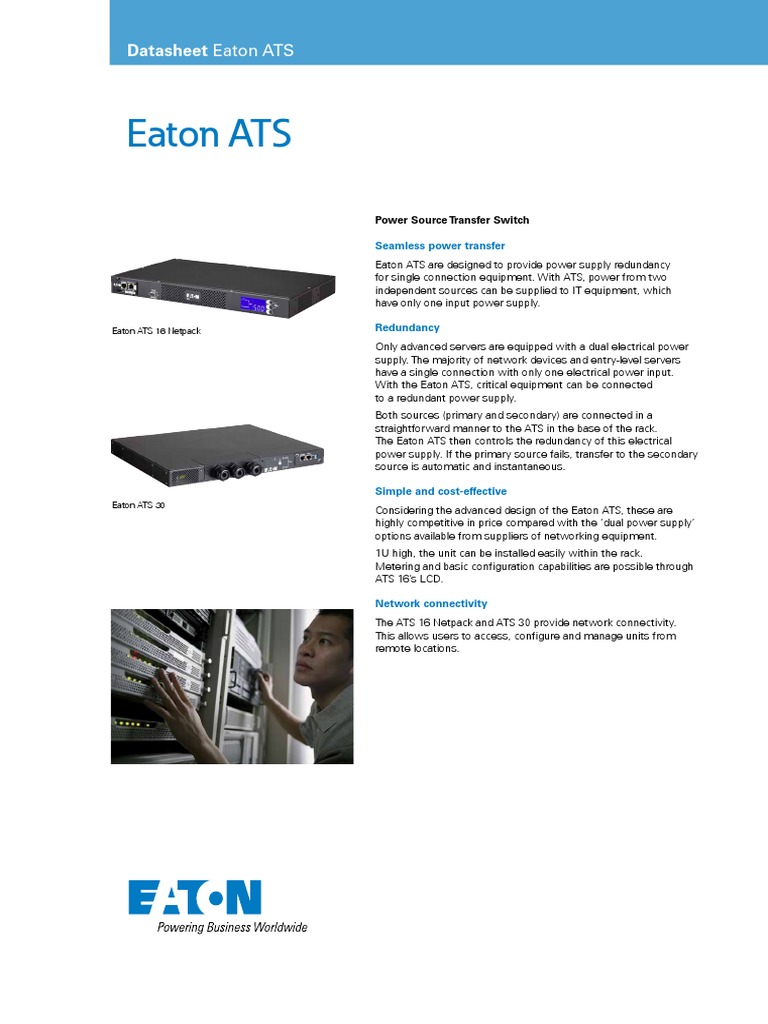 Eaton ATS | PDF | Power Supply | Server (Computing)