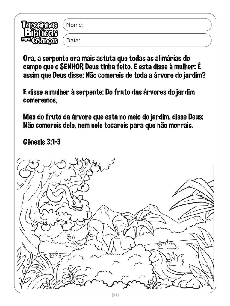 Genesis 3-1 para Colorir | PDF
