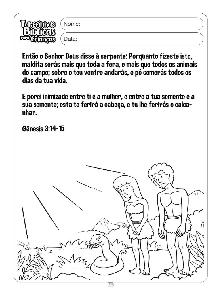 Genesis 3-14 para Colorir | PDF