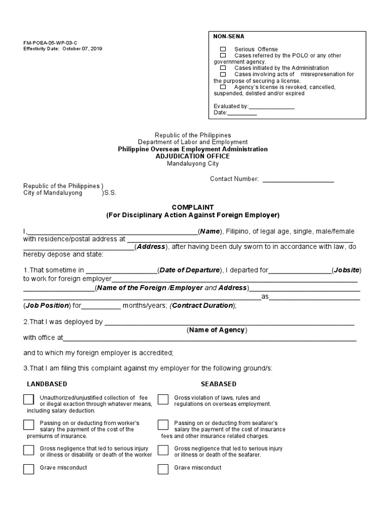 Form C - Dae Revised.-1 | PDF | Employment | Justice