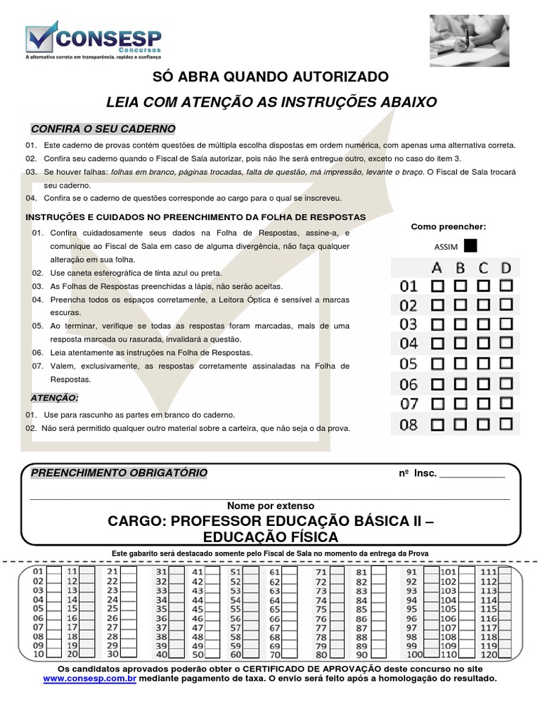 Consesp 2017 Prefeitura de Ribeirao Bonito SP Professor Educacao Basica ...