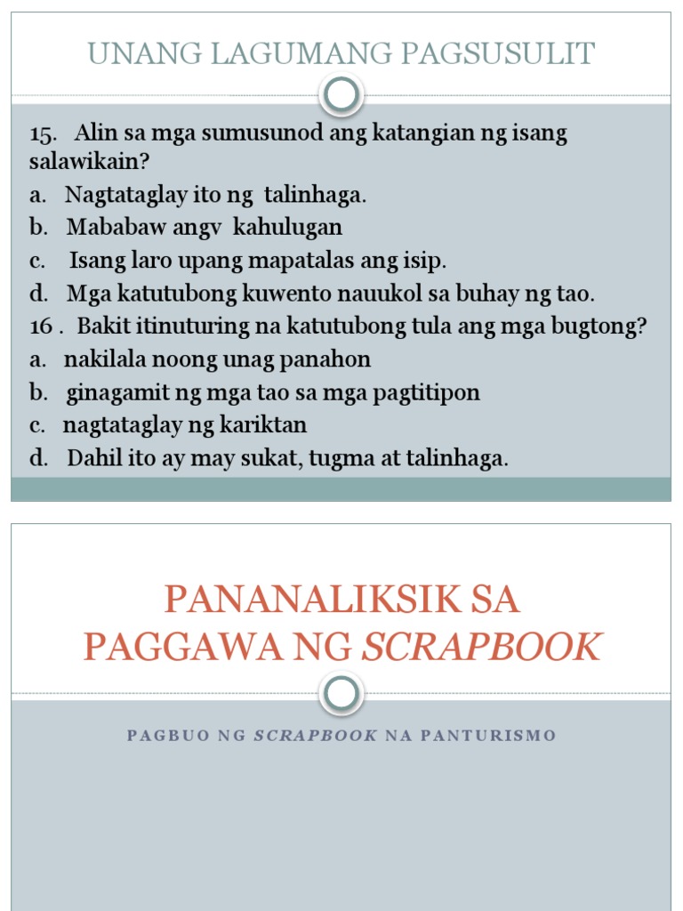 ARALIN 6 Filipino 8 | PDF