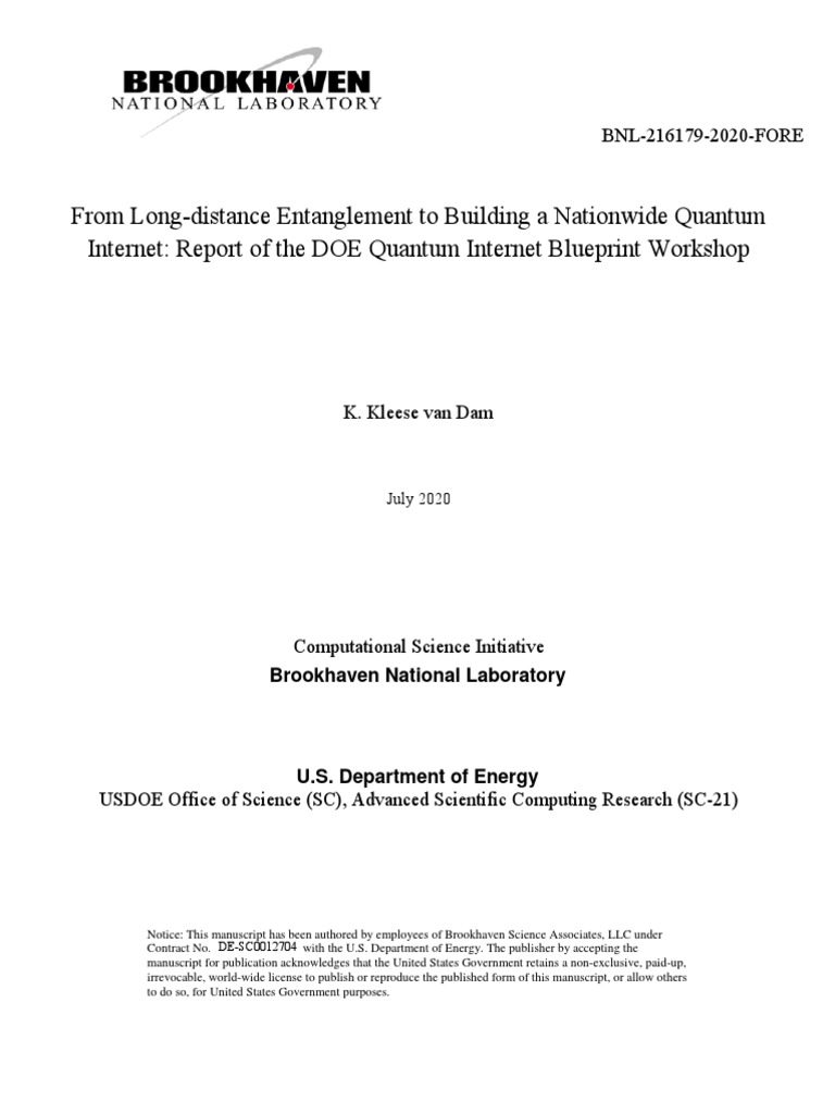 From Long-Distance Entanglement To Building A Nationwide Quantum ...