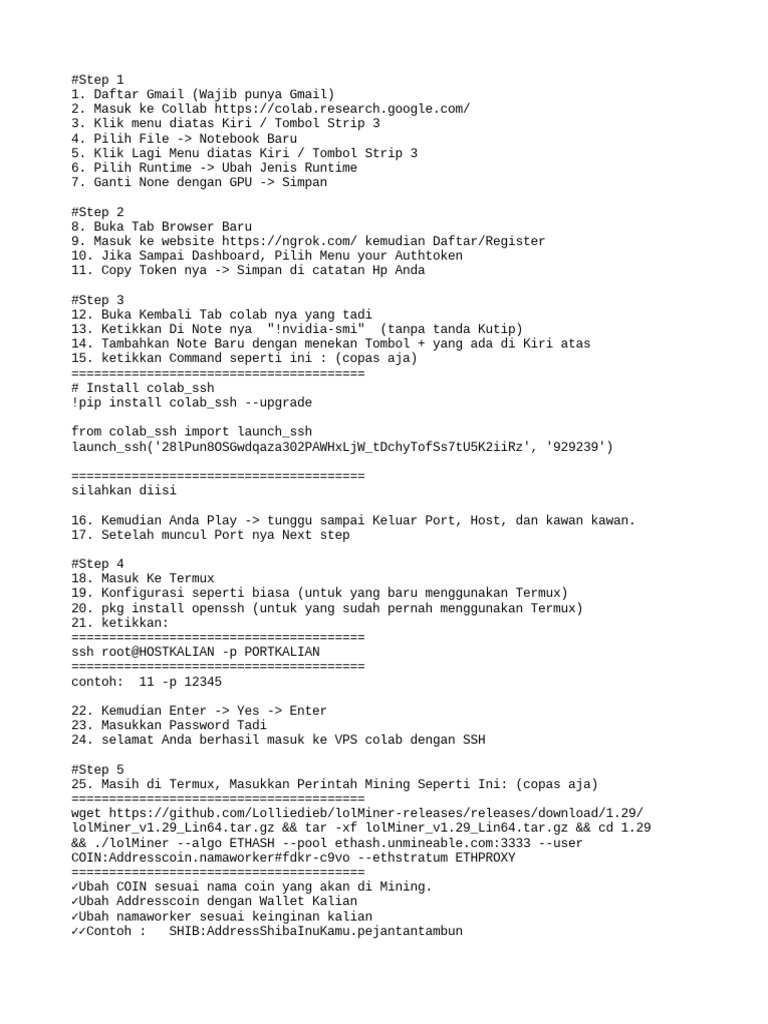 Manual Script Google Colab | PDF